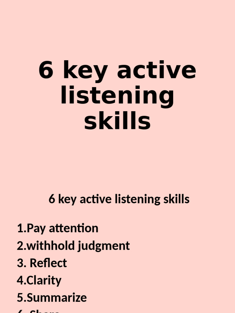 6 Key Active Li WPS Office | PDF | Communication | Nonverbal Communication