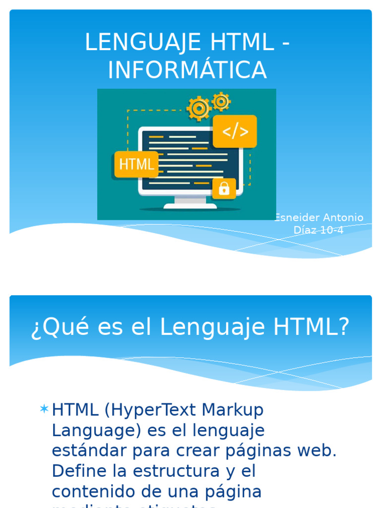 LENGUAJE HTML - Esneider Antonio Díaz | PDF | HTML | Red mundial