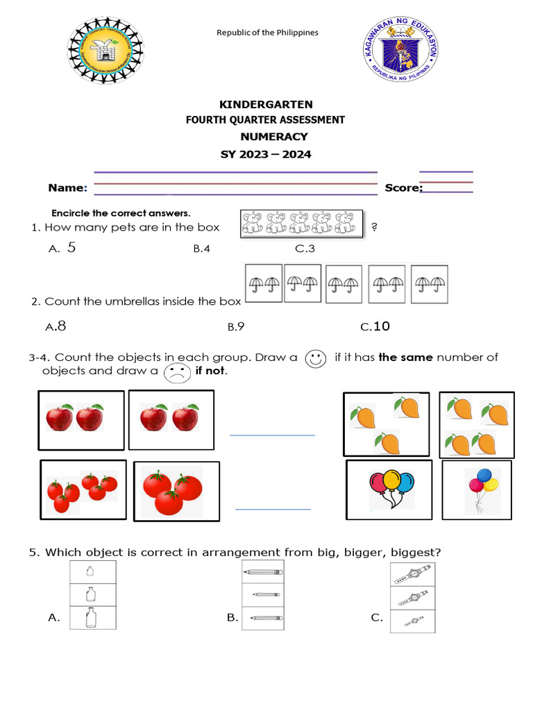 4rth Quarter TQ Numeracy 1 1 | PDF