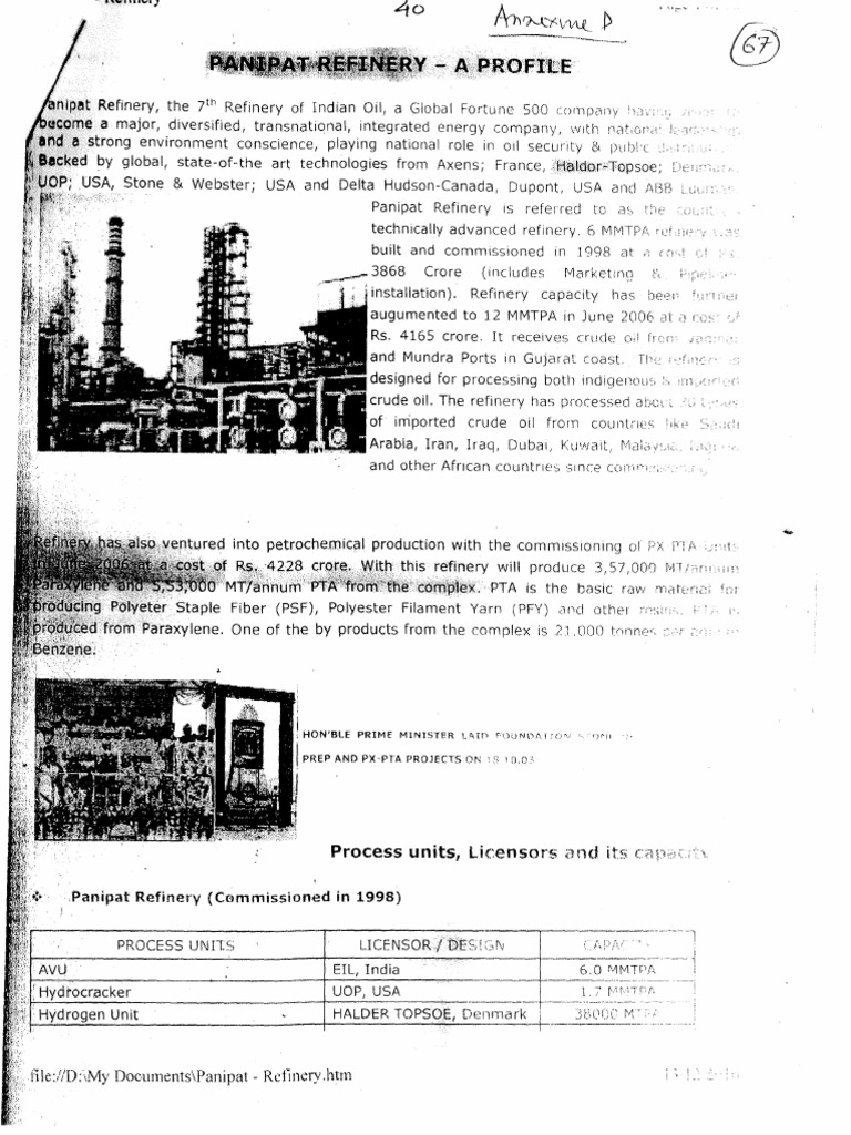 iNFORMATION bINA pANIPAT | PDF | Petroleum