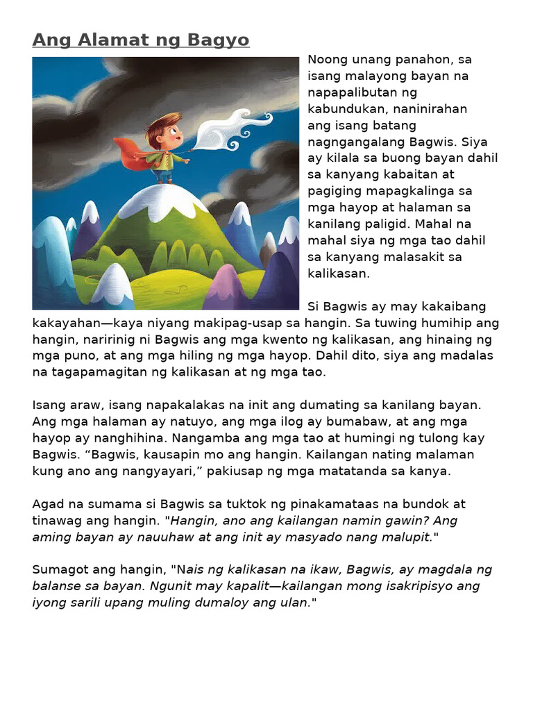 Ang Alamat NG Bagyo | PDF
