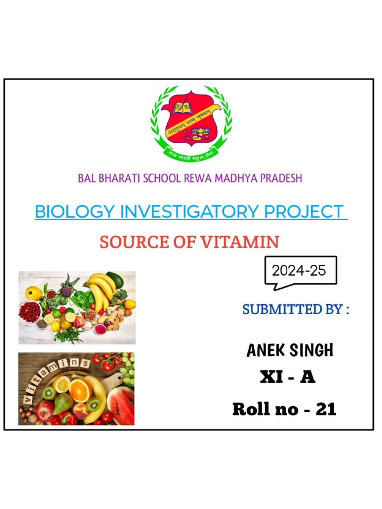 Source of Vitamin Project | PDF
