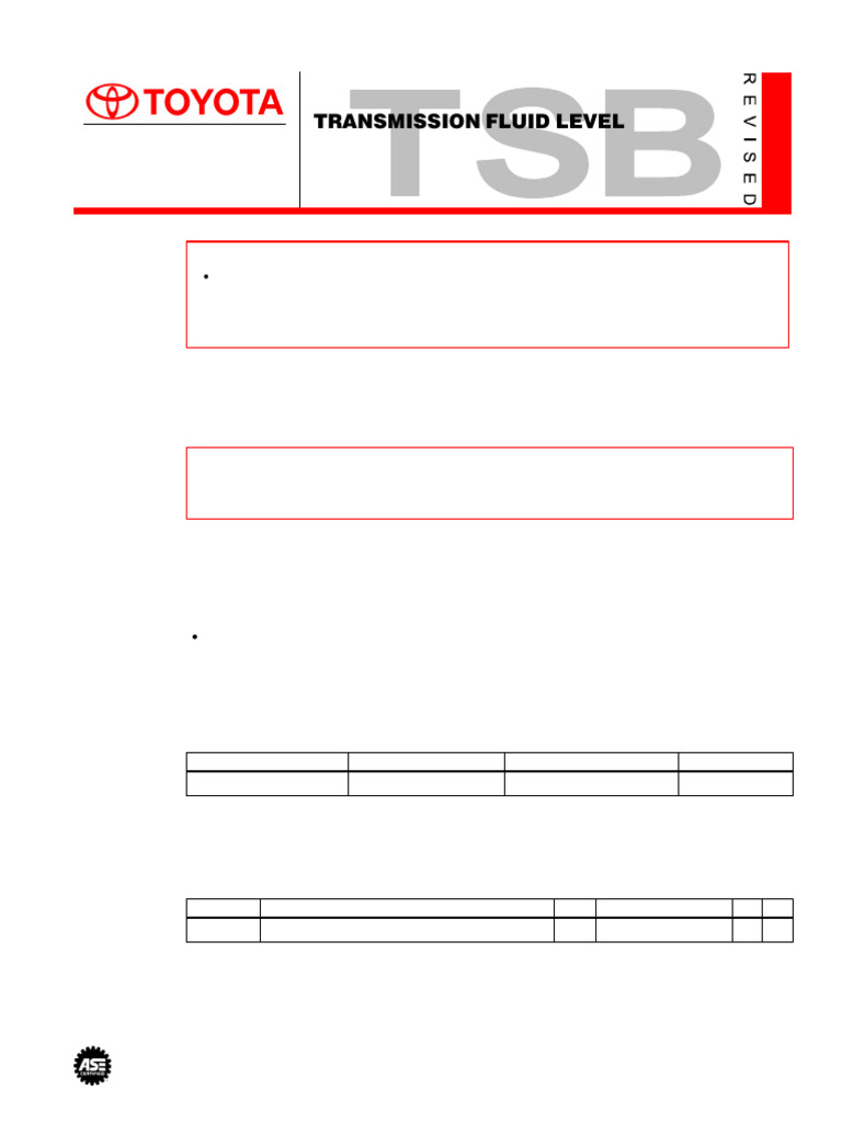 Tundra Fill Procedure | PDF | Automatic Transmission | Valve