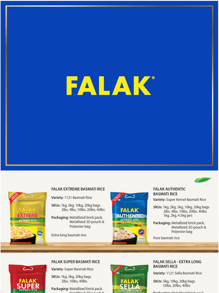 Falak Basmati Rice & Seasonings Guide | PDF | Paprika | Pasta