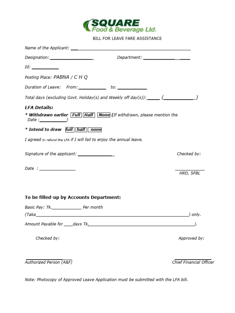 11. Lfa Form.doc(Hr-ho-f). | PDF