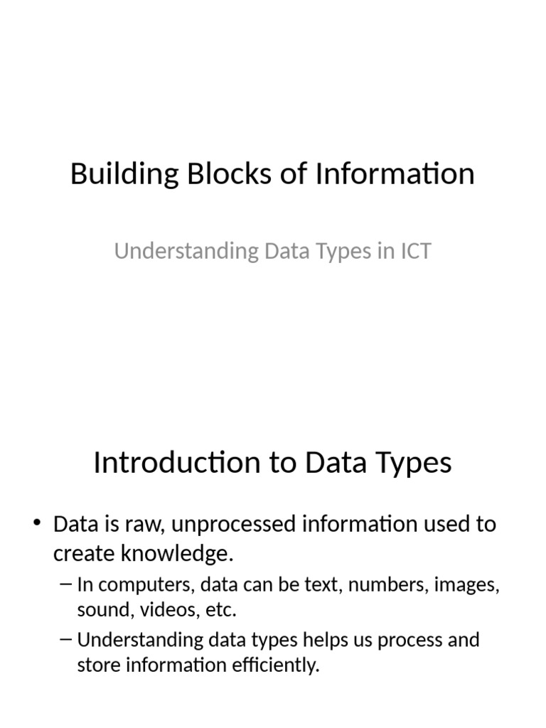 Building Blocks of Information Presentation | PDF