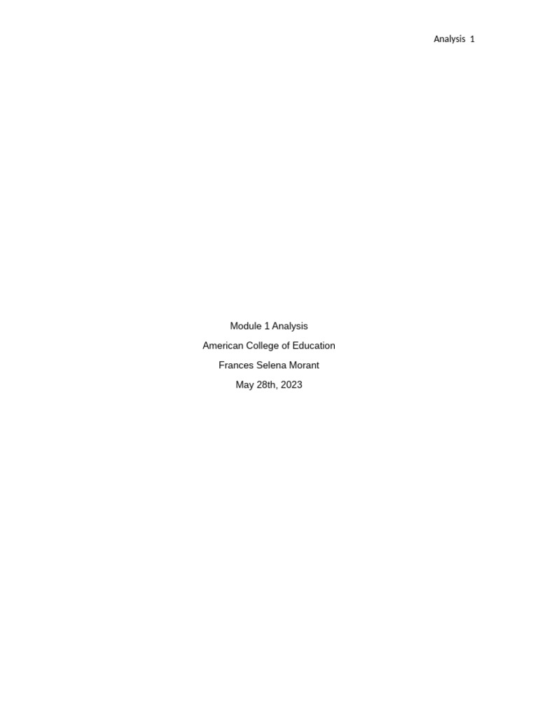 SPED 5013 Module 1 Analysis | PDF | Attention Deficit Hyperactivity Disorder | Impulsivity