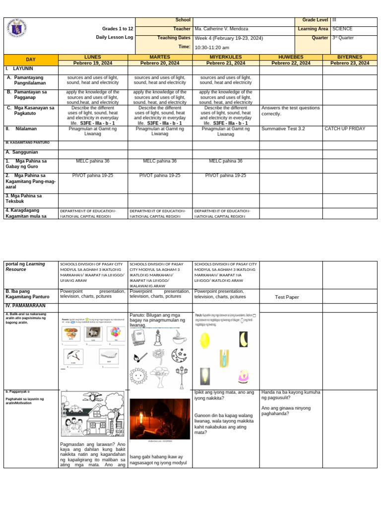 DLL Science q3 Week 4 | PDF