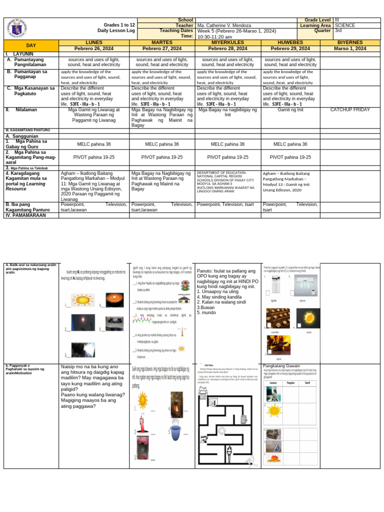 DLL Science q3 Week 5 | PDF