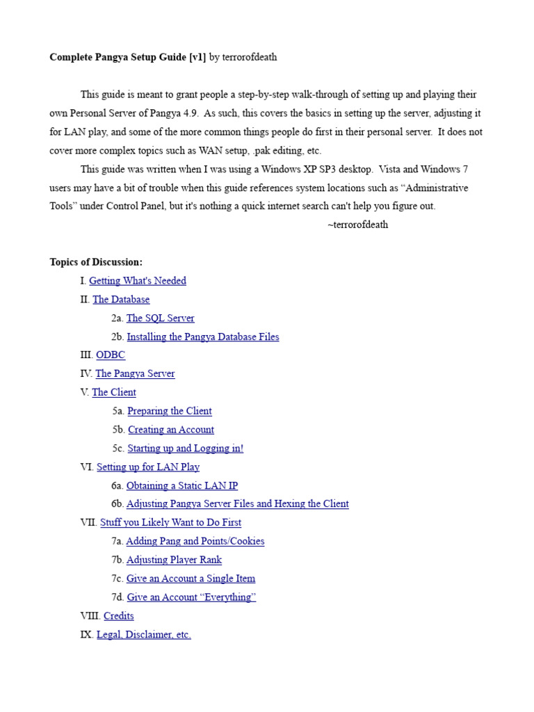 Complete Pangya Setup Guide v1 | PDF | Ip Address | Microsoft Sql Server