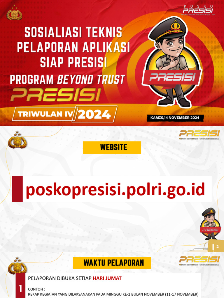 Laporan Mingguan Posko Presisi Polri | PDF