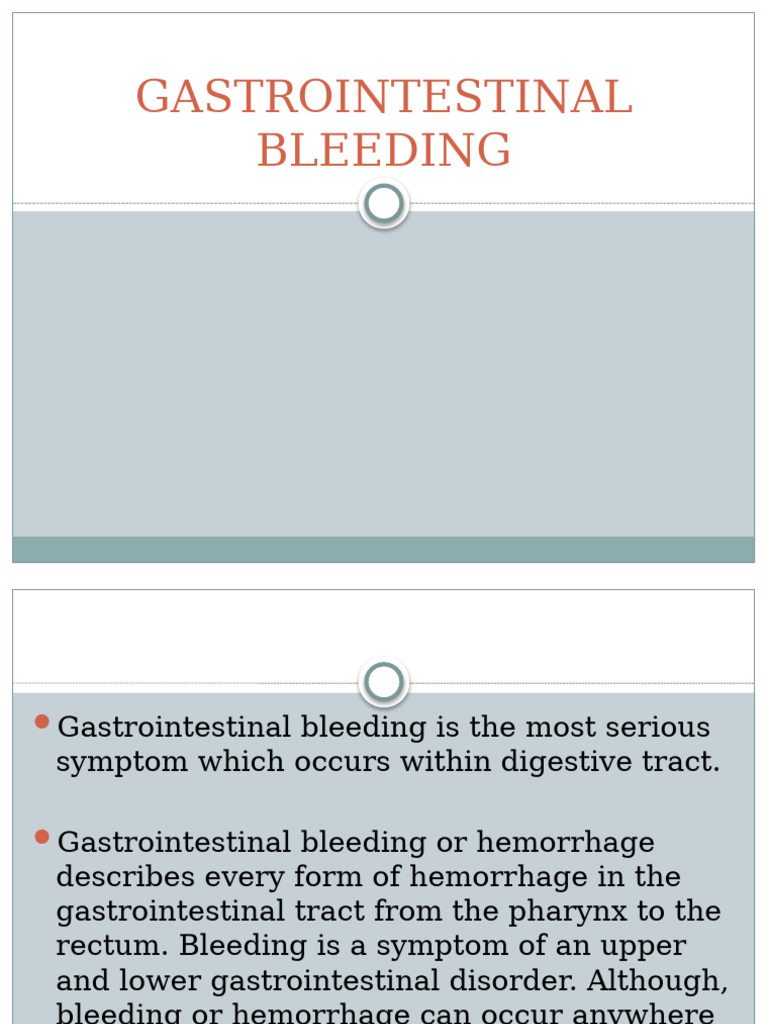 Gastrointestinal Bleeding | PDF | Gastrointestinal Tract | Digestive System