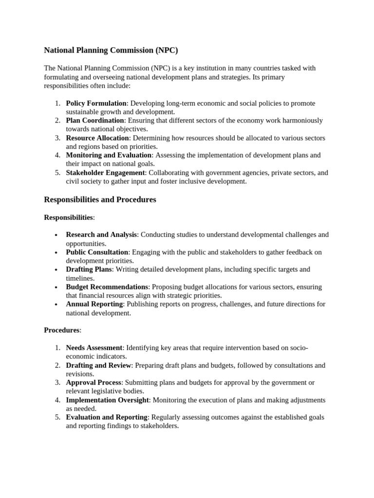 National Planning Commission | PDF | Transport | Infrastructure