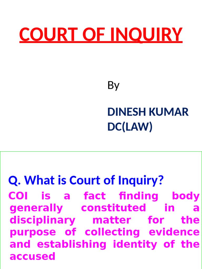 Understanding Court of Inquiry Procedures | PDF | Witness | Public Law