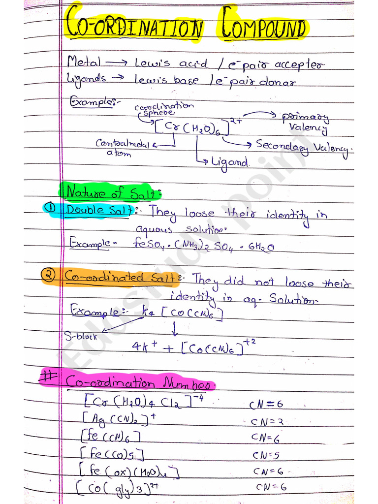 Coordination Compound | PDF