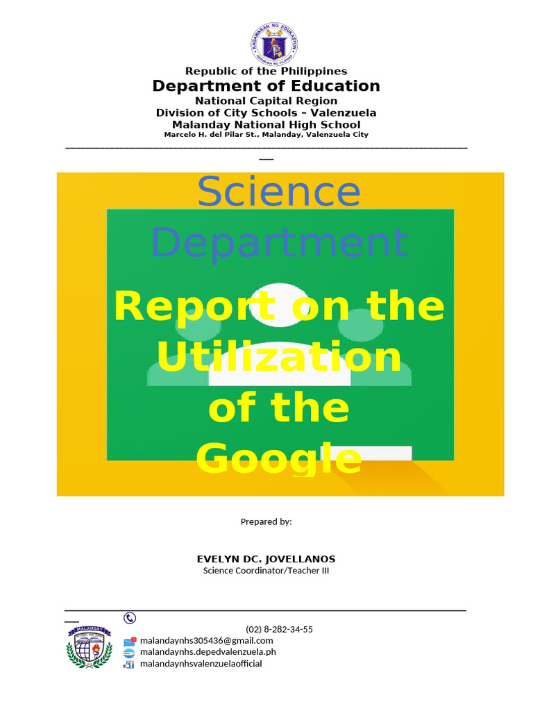 Jovellanos Report On The Utilization of The Google Classroom | PDF | Philippines