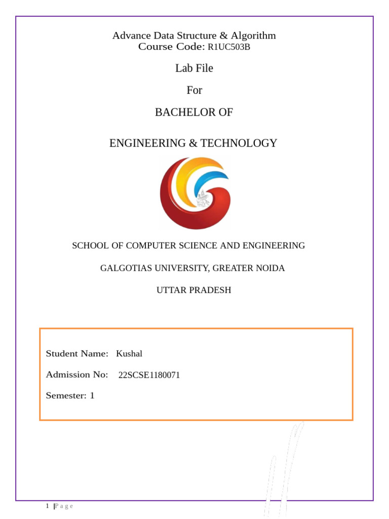 Lab Experiment ADSA - 22SCSE1180071 | PDF | Queue (Abstract Data Type ...