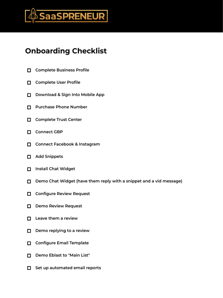 Onboarding Checklist | PDF