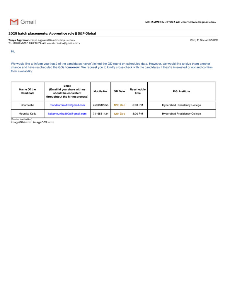 2025 batch placements- Apprentice role S&P Global-3 | PDF