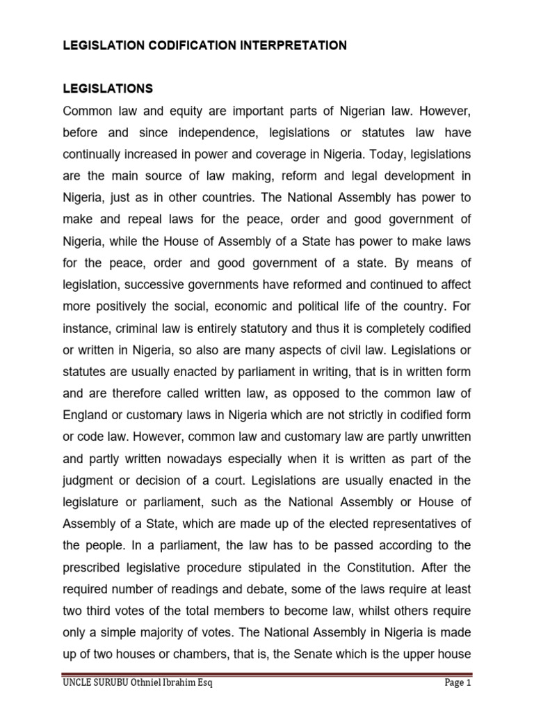 Legislative Codificationinterpretation | PDF | Statutory Interpretation ...