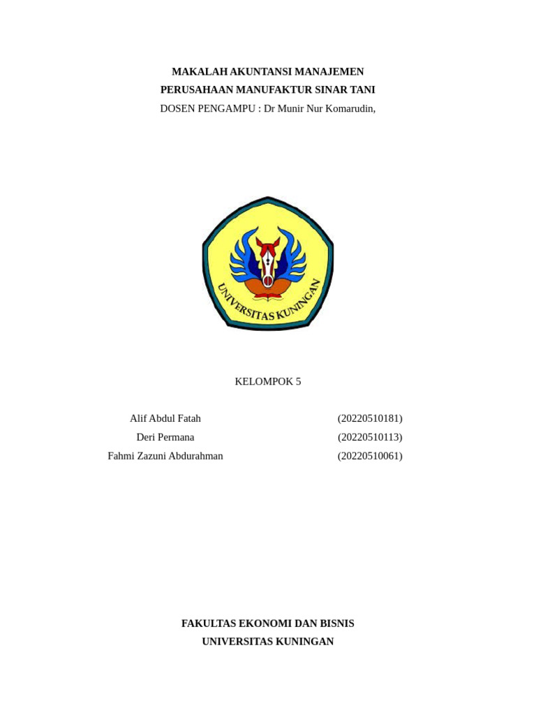 Makalah Akmen Kelompok 5 - PT - Sinar Tani Kuningan | PDF