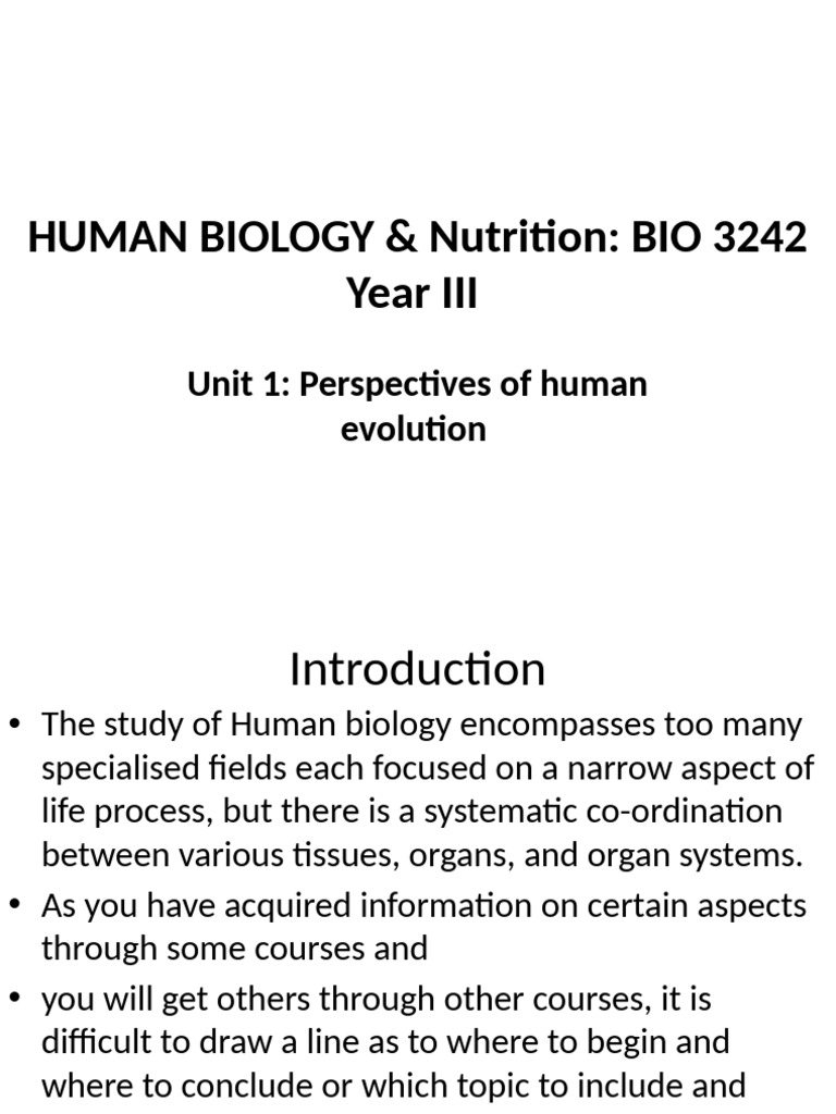 Unit 1. Perspectives of Human Evolution | PDF | Homo | Human Evolution