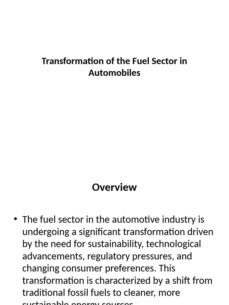 Transformation of The Fuel Sector in Automobiles | PDF | Electric ...