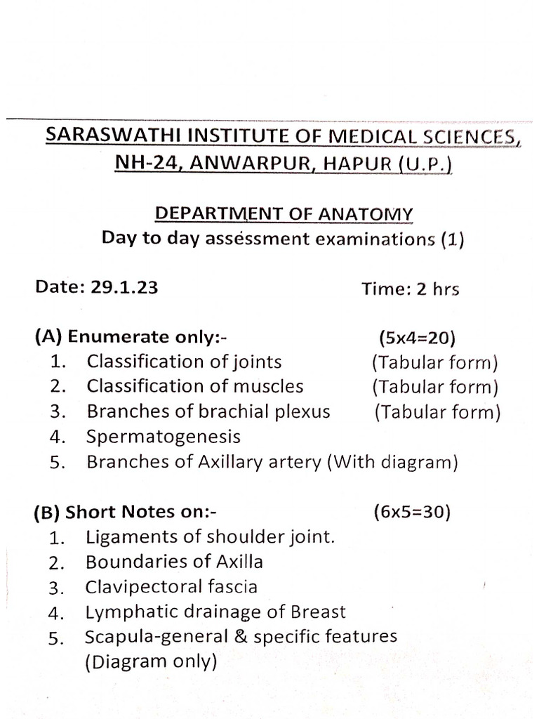 Ist Year 2022 Papers | PDF
