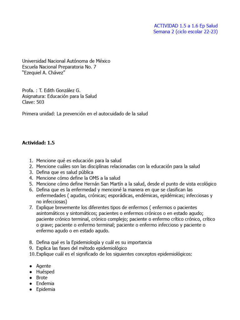 21 - 22 EPS 2 Sem Act 5 y 6 U1 | PDF | Epidemiología | Epidemias