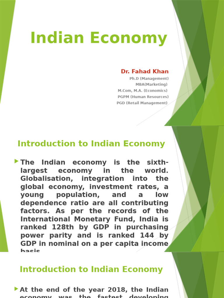 Overview of the Indian Economy | PDF | Economy Of India | Gross ...
