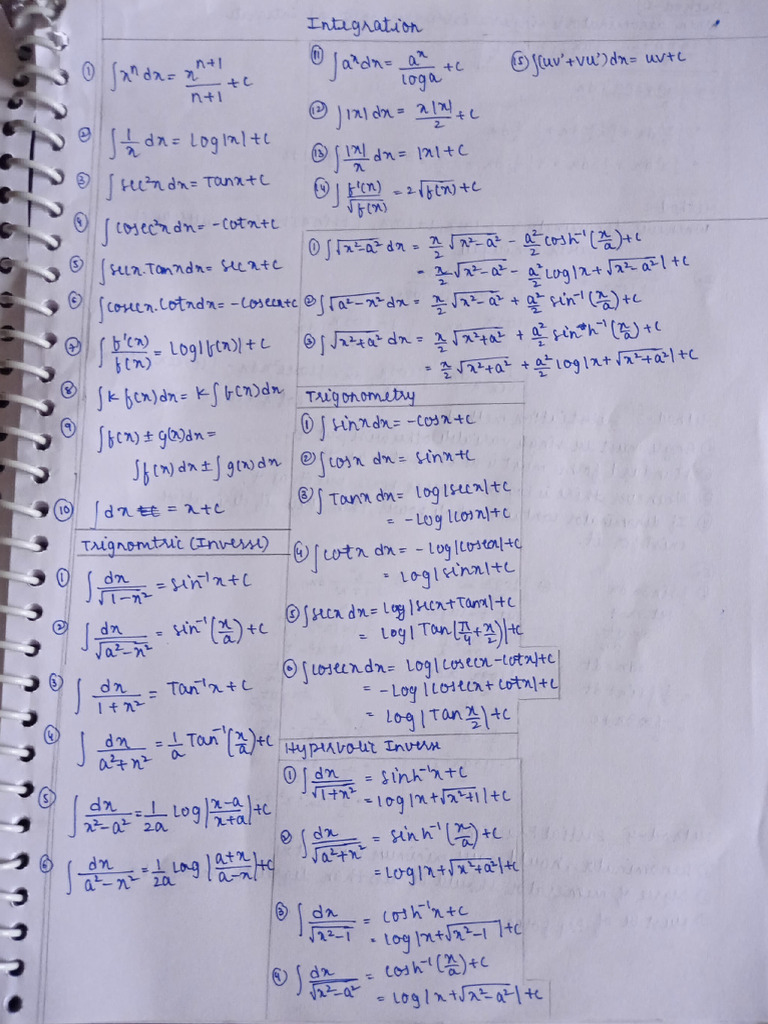Integration Formulas | PDF
