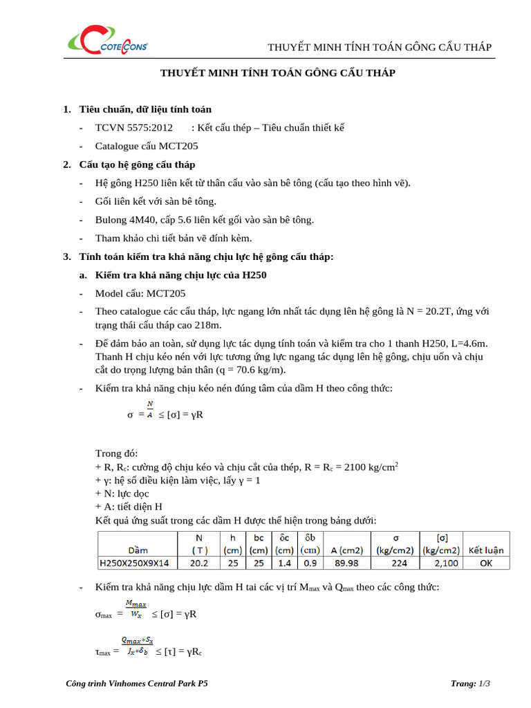 01. Bptc-Vinhomes Central Park p5- Gông Cẩu Tháp | PDF