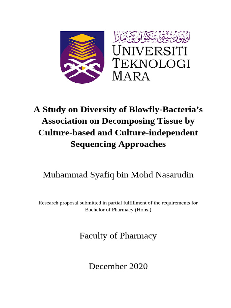 Proposal Draft 1 Syafiq | PDF | Dna Sequencing | 16 S Ribosomal Rna