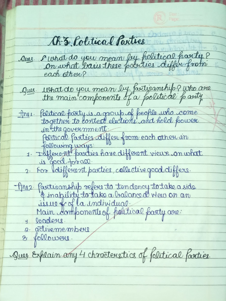 Ch-3 Civics, Political Parties | PDF