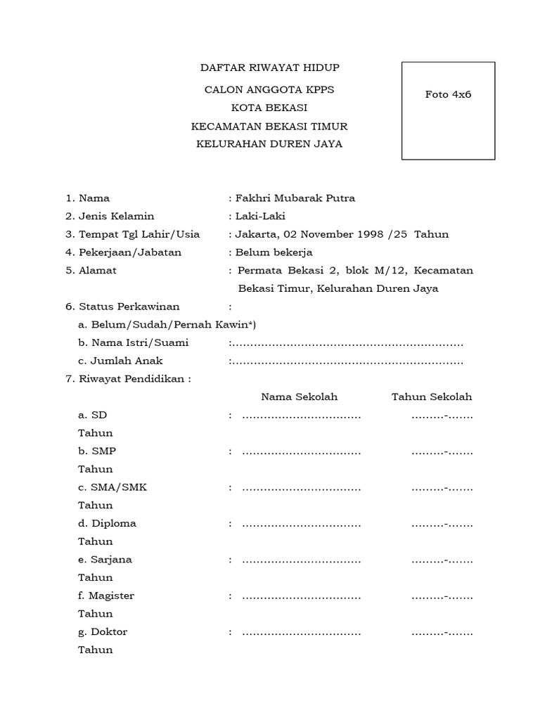 CV Fakhri Mubarak Putra KPPS Bekasi | PDF