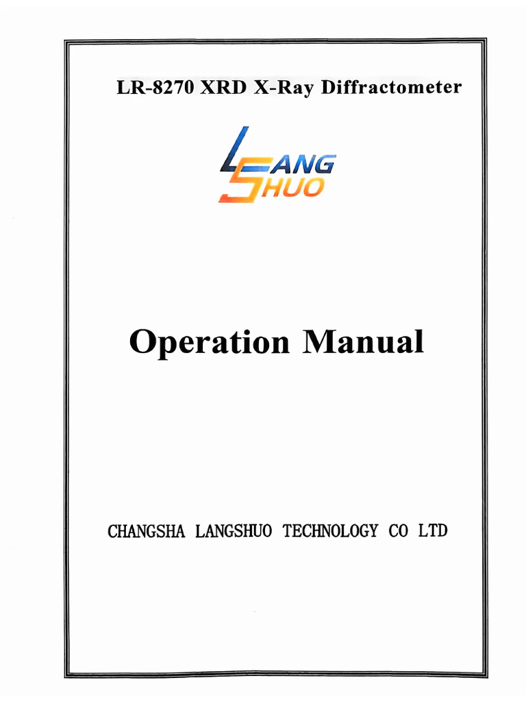 X-Ray Diffractometer Manual | PDF