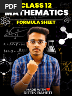 Class 12 Maths Formula Sheet | PDF | Technology & Engineering