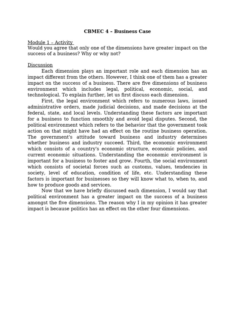 CBMEC 4 - Business Case | PDF