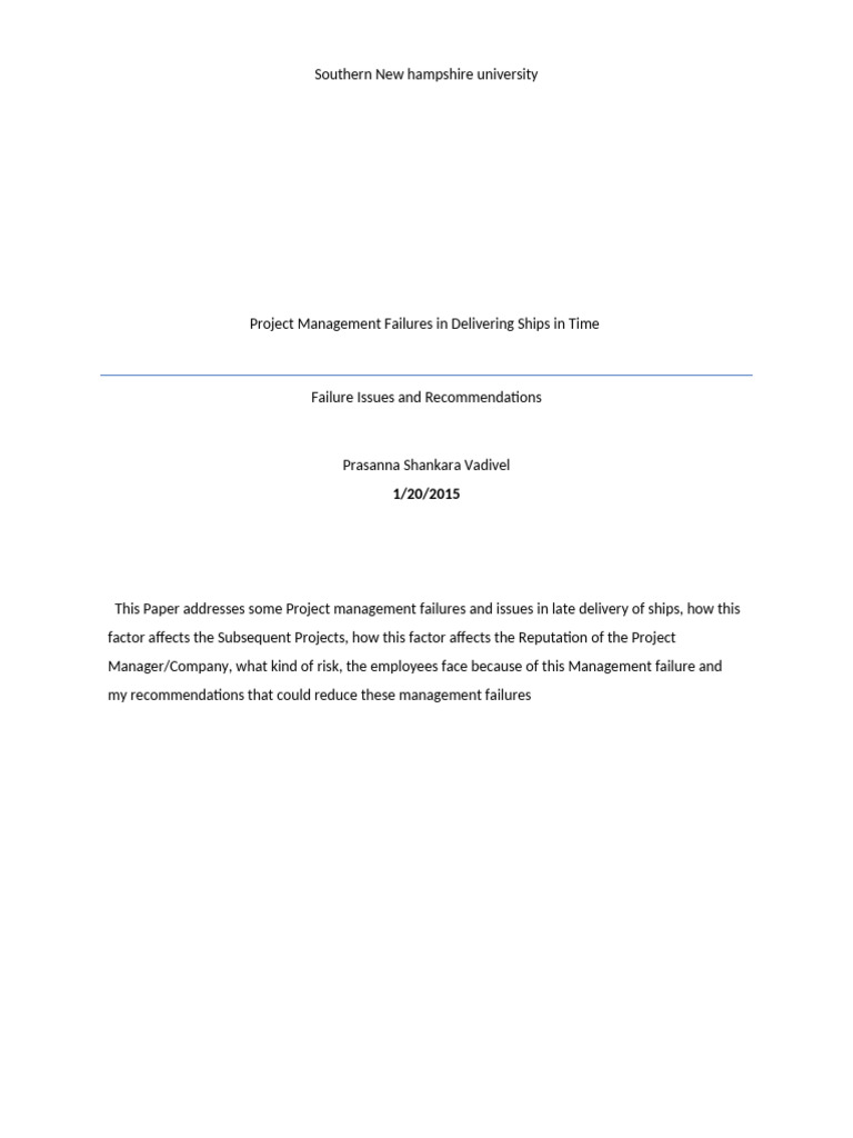 Project Management Failure | PDF | Software Development Process | Ships