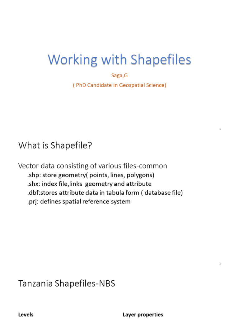Lecture 5-Working With Shapefiles | PDF | Geographic Data And Information | Geographical Technology