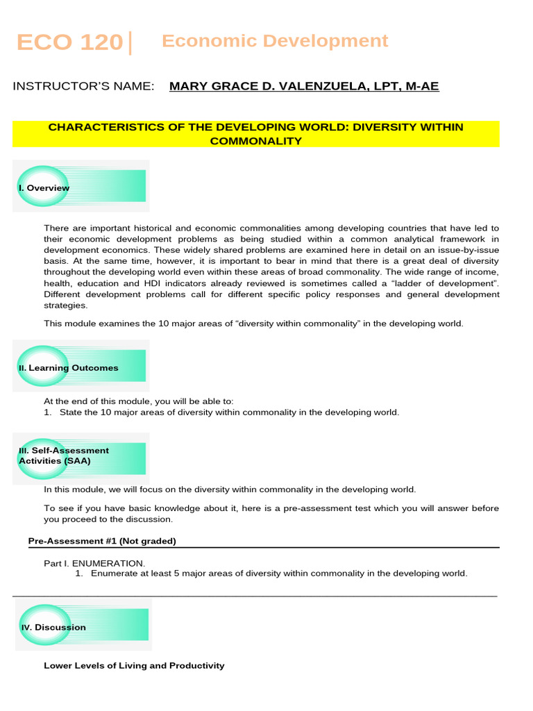 Lesson 10 ECO120 EconDev | PDF | Poverty | Poverty & Homelessness