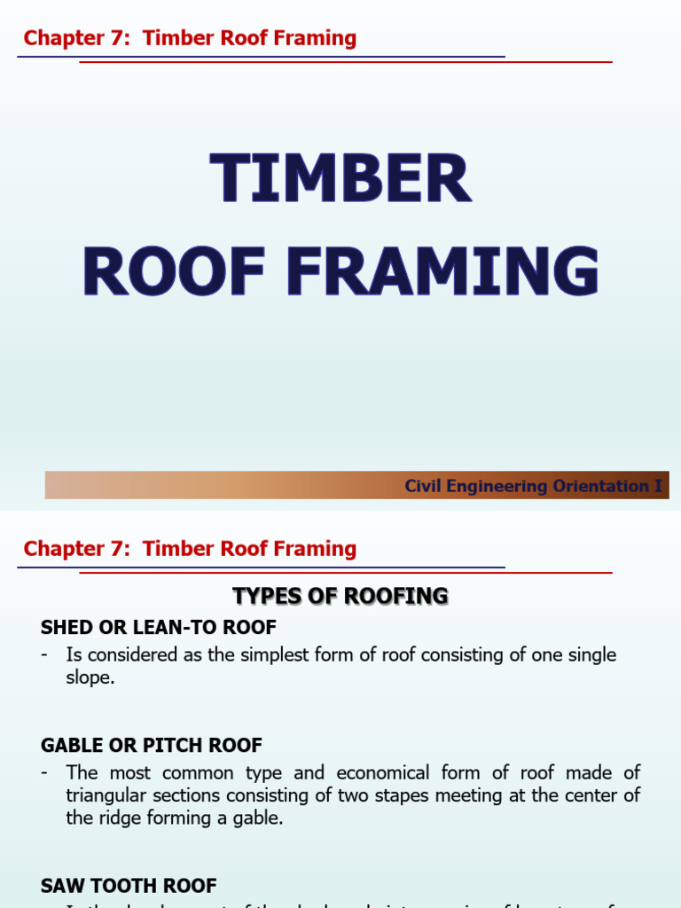 CHPTR_VII_TIMBER_ROOF_FRAMING | PDF | Framing (Construction) | Truss