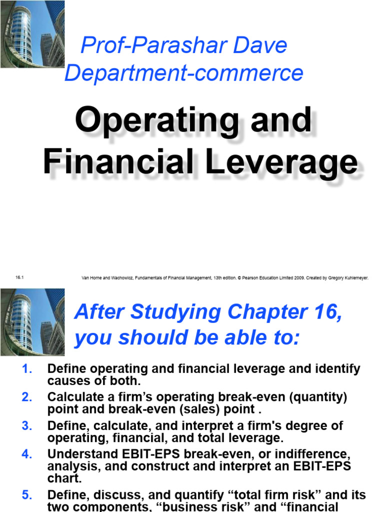 ppt of parasir dave on leverages.ppt | PDF | Debt | Interest