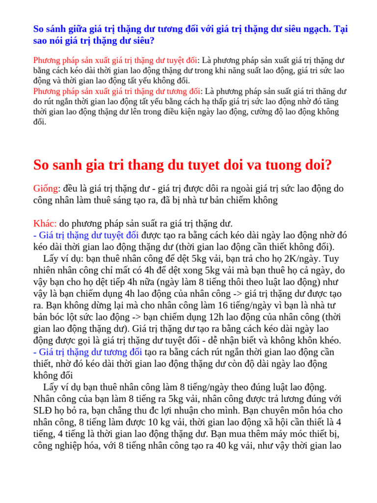 So Sanh Gia Tri Thang Du Tuyet Doi Va Tuong Doi | PDF