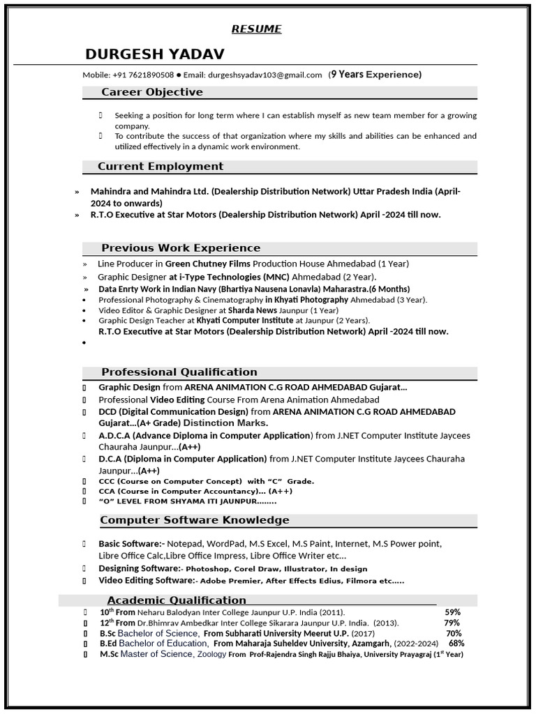Durgesh Resume | PDF