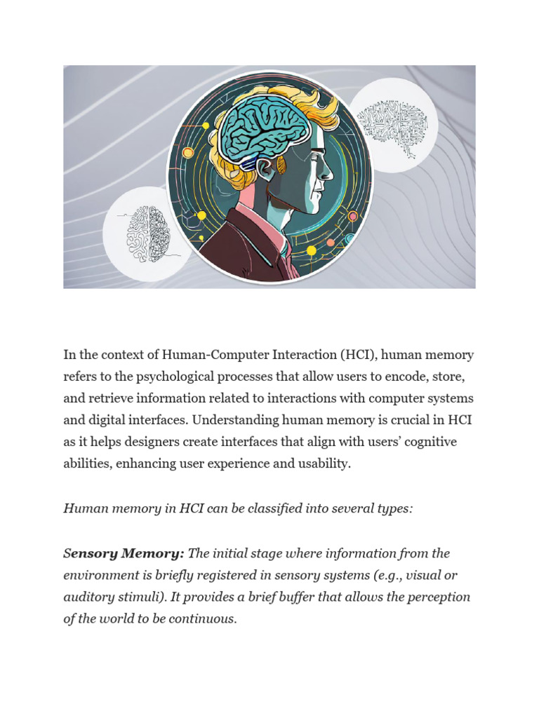 Understanding Human Memory in HCI | PDF | Memory | Human–Computer ...