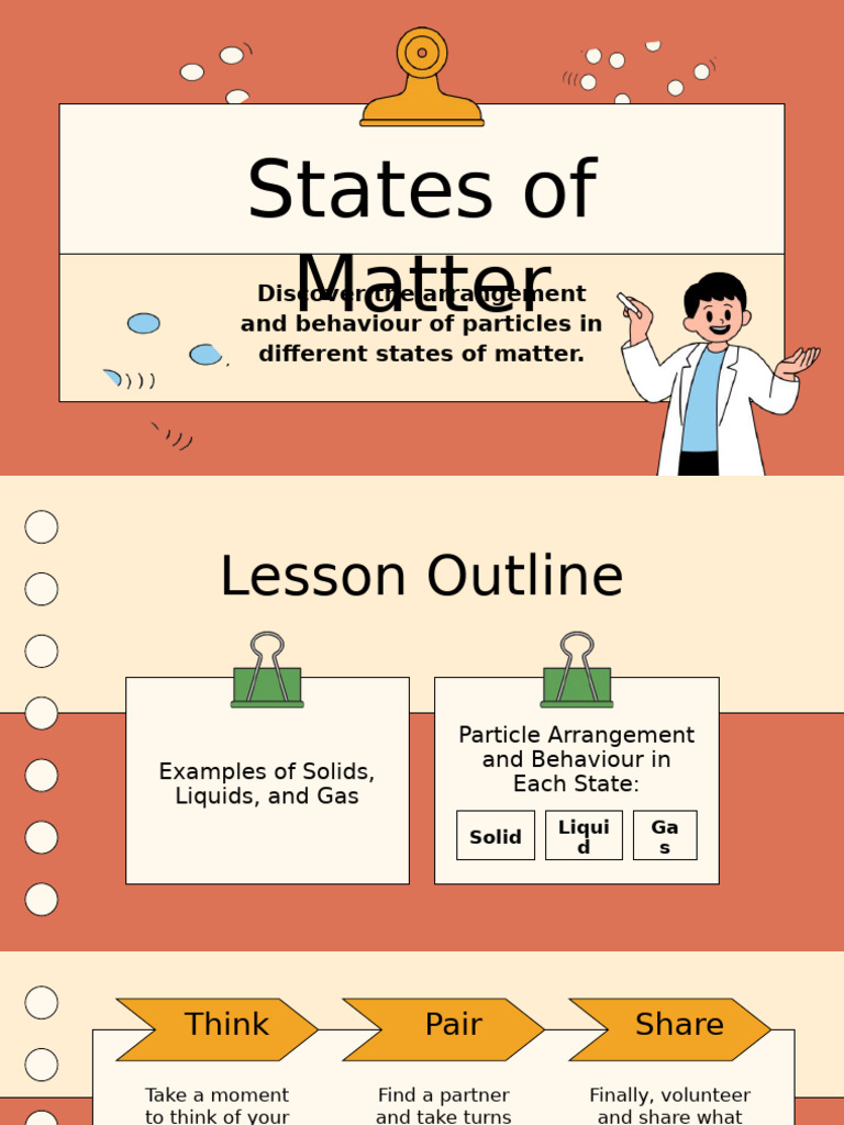 States of Matter Education Presentation in Orange Light Yellow Simple ...