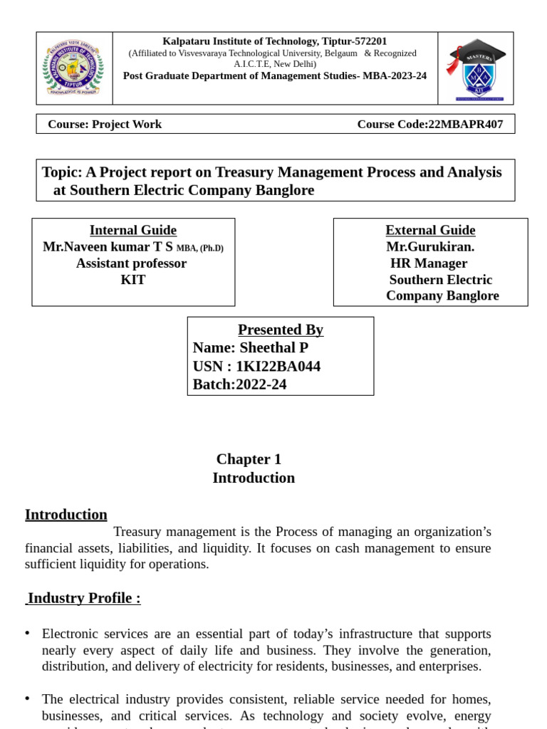 Sheethal P Project Report Final viva | PDF | Gross Margin | Debt