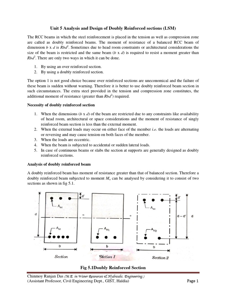 RCC Class Notes Chapter 5 | PDF | Beam (Structure) | Strength Of Materials