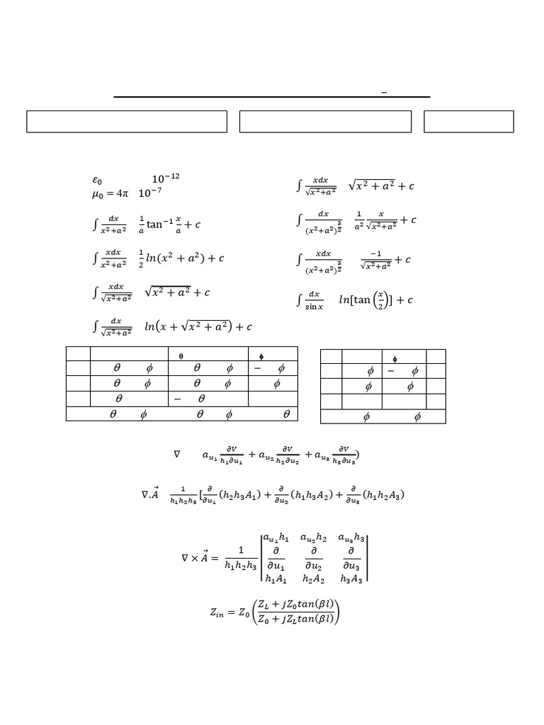 EMT - Equation Chart - 2024 | PDF